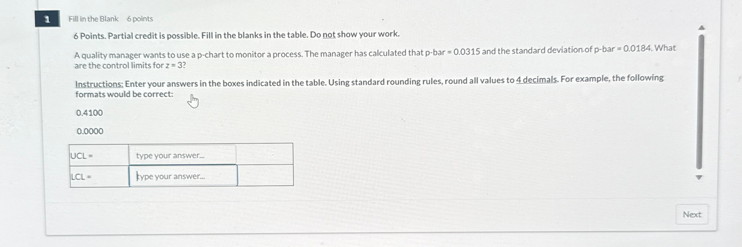 Solved 1Fill in the Blank6 ﻿points6 ﻿Points. Partial credit | Chegg.com