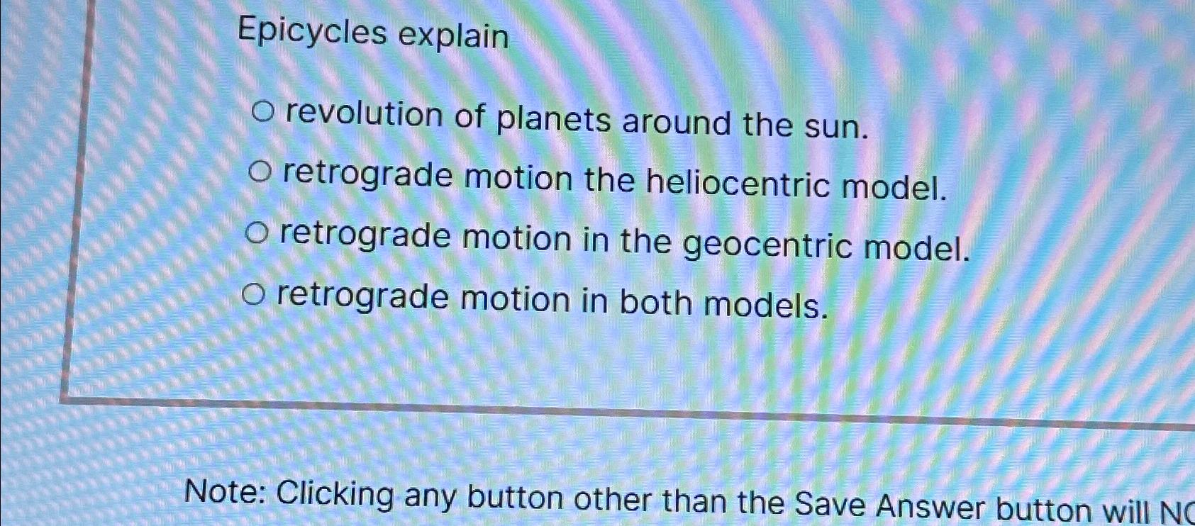 Solved Epicycles explainrevolution of planets around the | Chegg.com