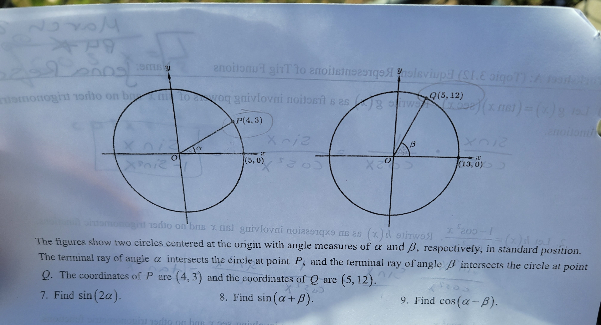 Solved The figures show two circles centered at the origin | Chegg.com