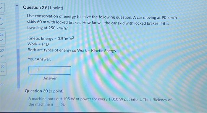 Solved Use conservation of energy to solve the following | Chegg.com