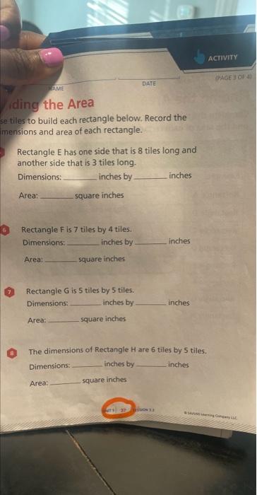 Solved Q.tiles to build each rectangle below. Record the | Chegg.com
