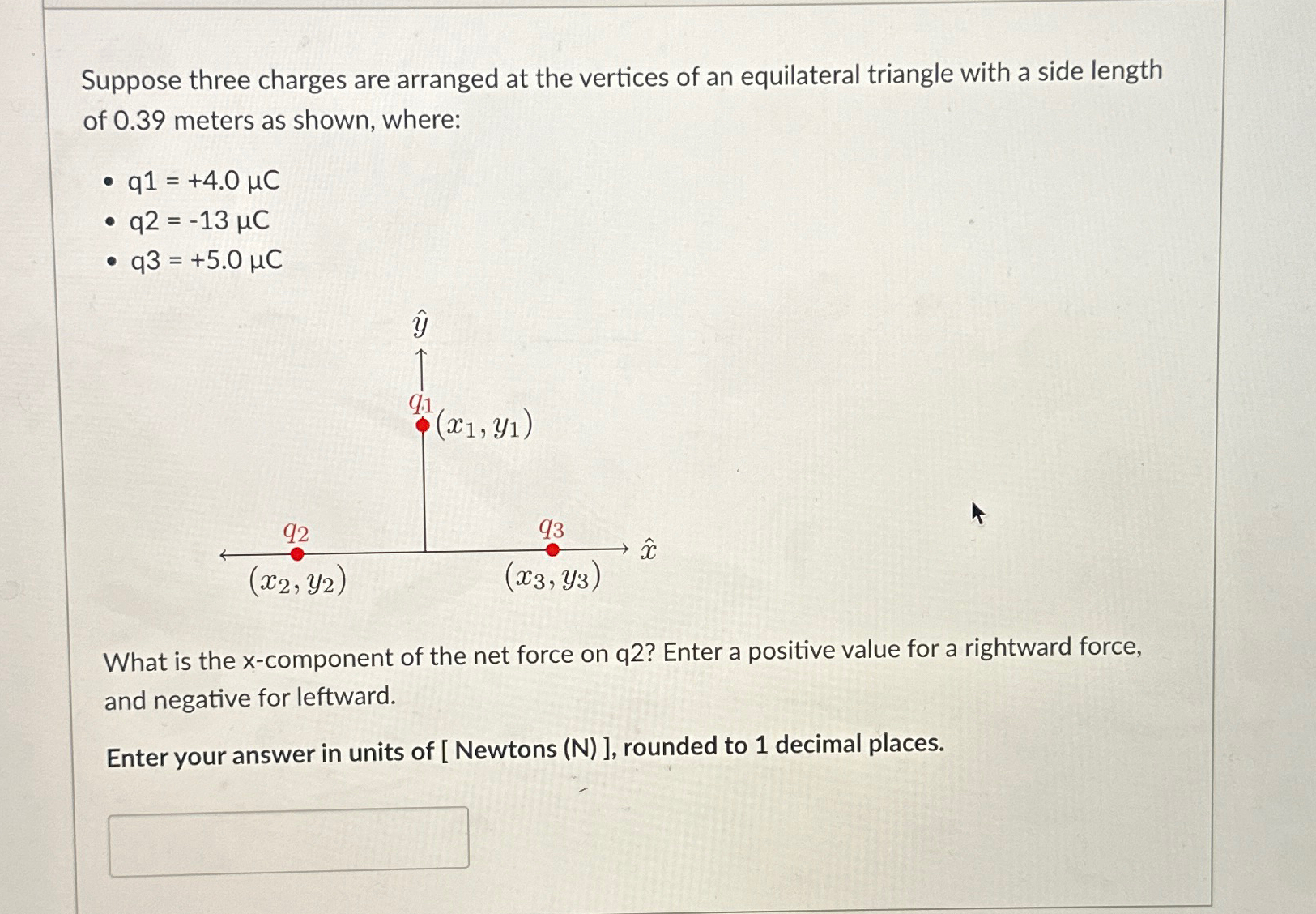 Solved Suppose three charges are arranged at the vertices of | Chegg.com