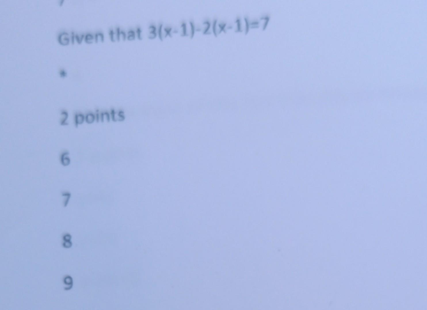 Solved 3(x−1)−2(x−1)=7 | Chegg.com