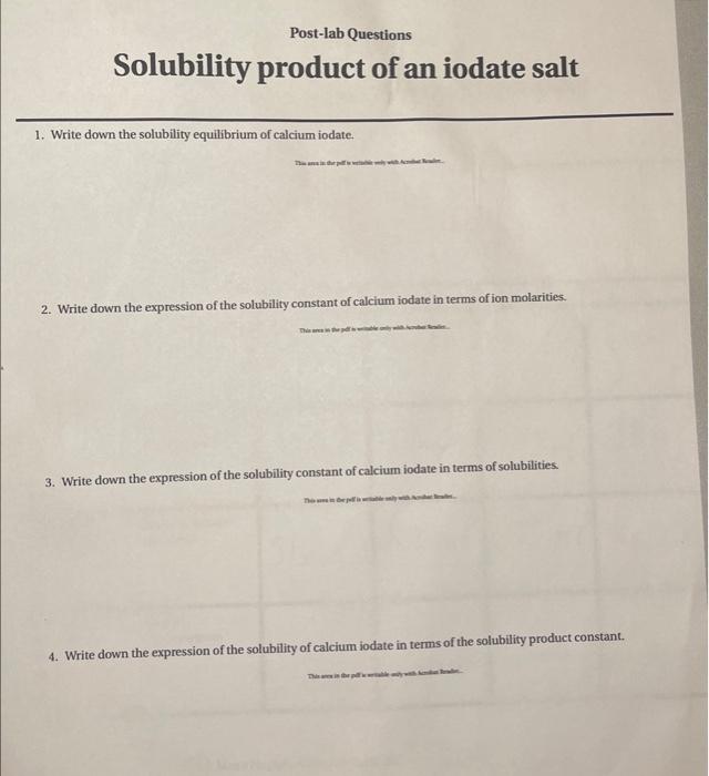 Solved Results EXPERIMENT Solubility product of an iodate | Chegg.com