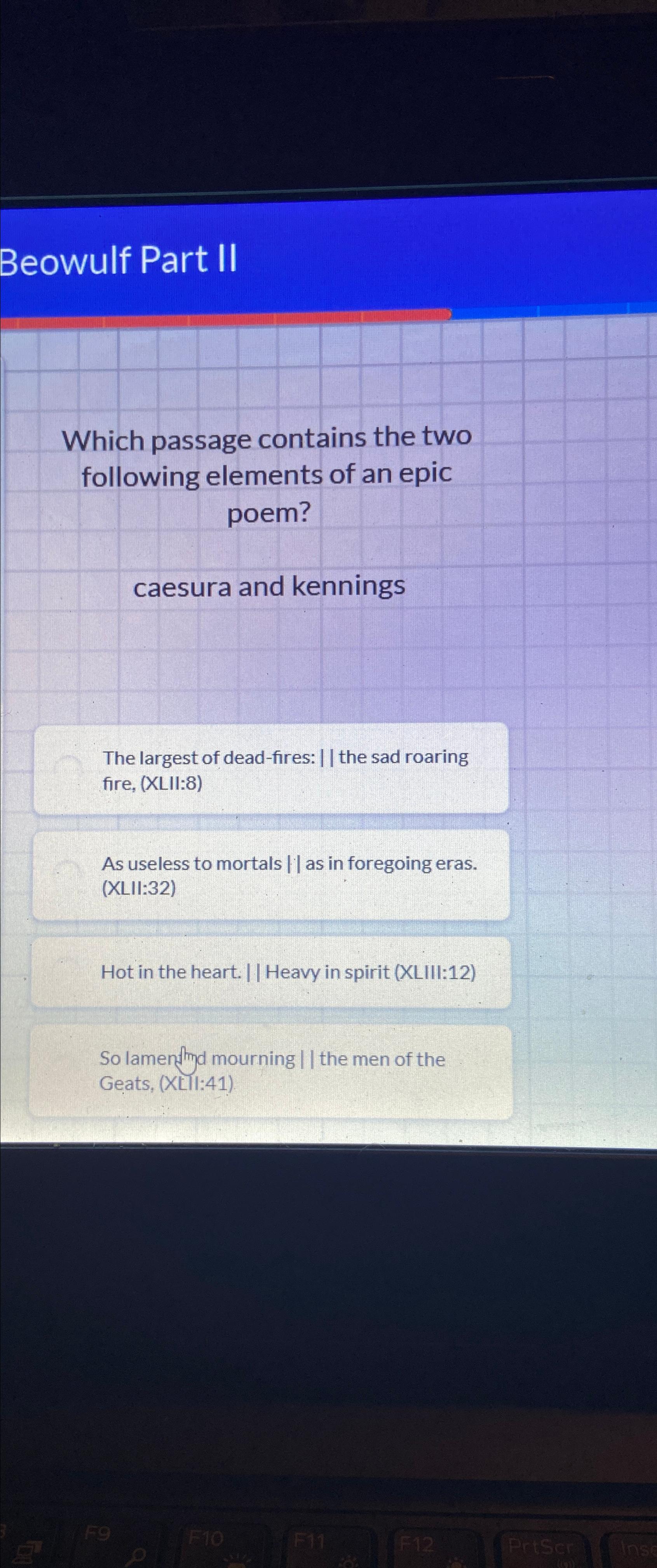 Beowulf Part IIWhich passage contains the two | Chegg.com