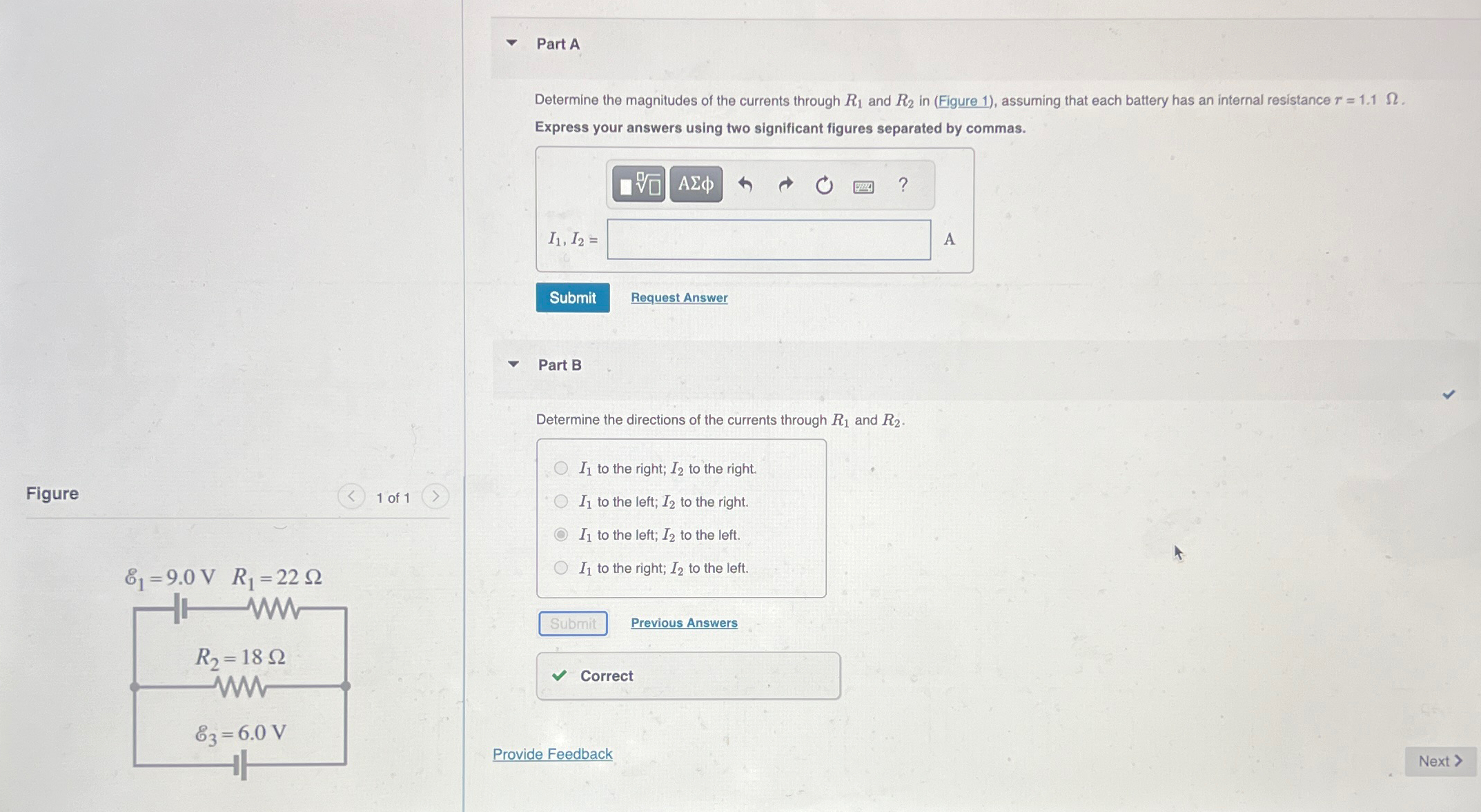 Part ADetermine the magnitudes of the currents | Chegg.com
