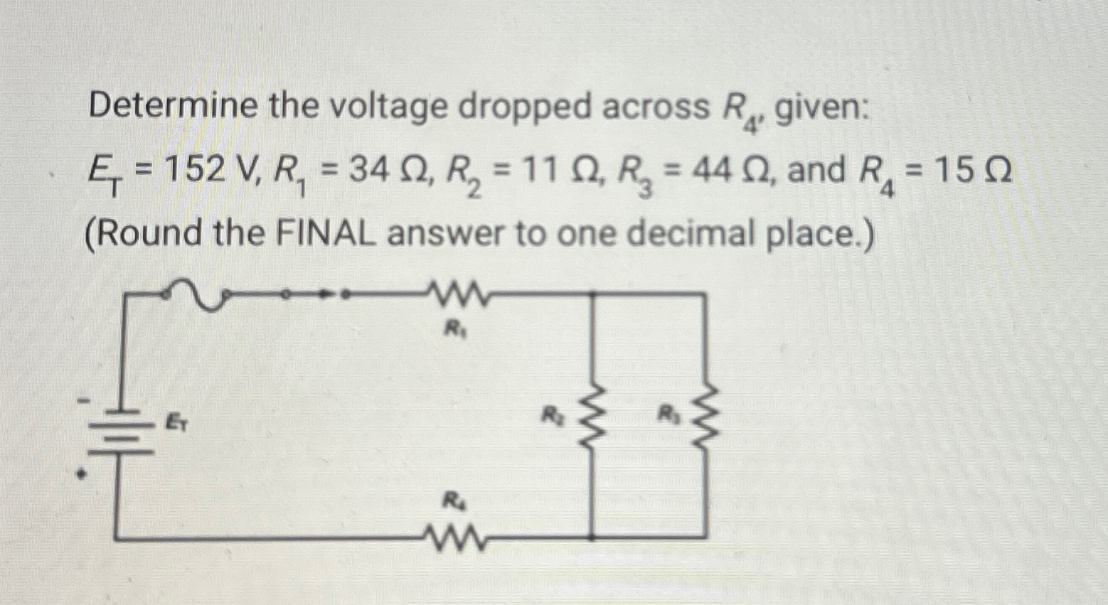 Solved Determine the voltage dropped across R4, ﻿given: | Chegg.com