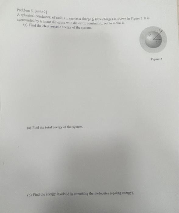 Problem 5. [4+4+2] A spherical conductor, of radius | Chegg.com