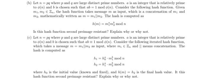 Solved (b) Let n=pq where p and q are large distinct prime | Chegg.com