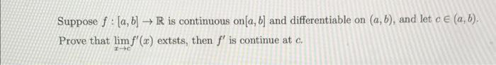 Solved Suppose f:[a,b]→R is continuous on [a,b] and | Chegg.com