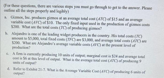 Solved (For these questions, there are various steps you | Chegg.com