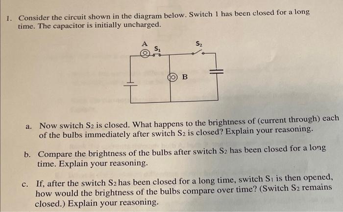 Solved Consider the circuit shown in the diagram below. | Chegg.com