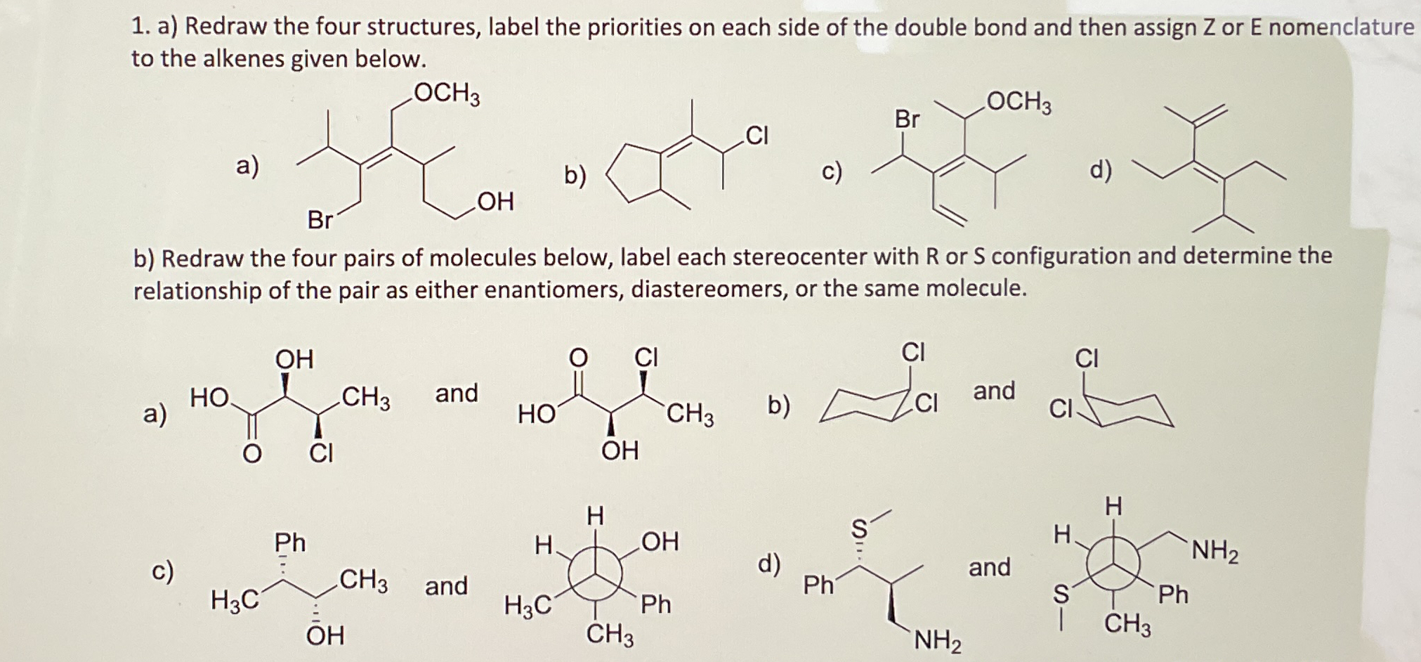 Solved a) ﻿Redraw the four structures, label the priorities | Chegg.com