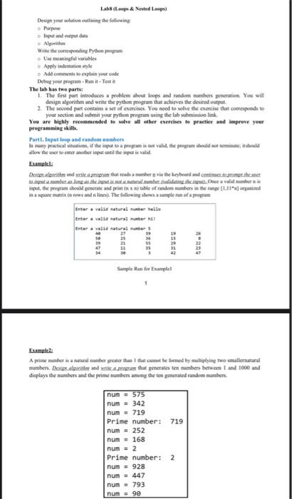 Solved Lab (1.cop & Nested Loop) Design your lutin outlining | Chegg.com