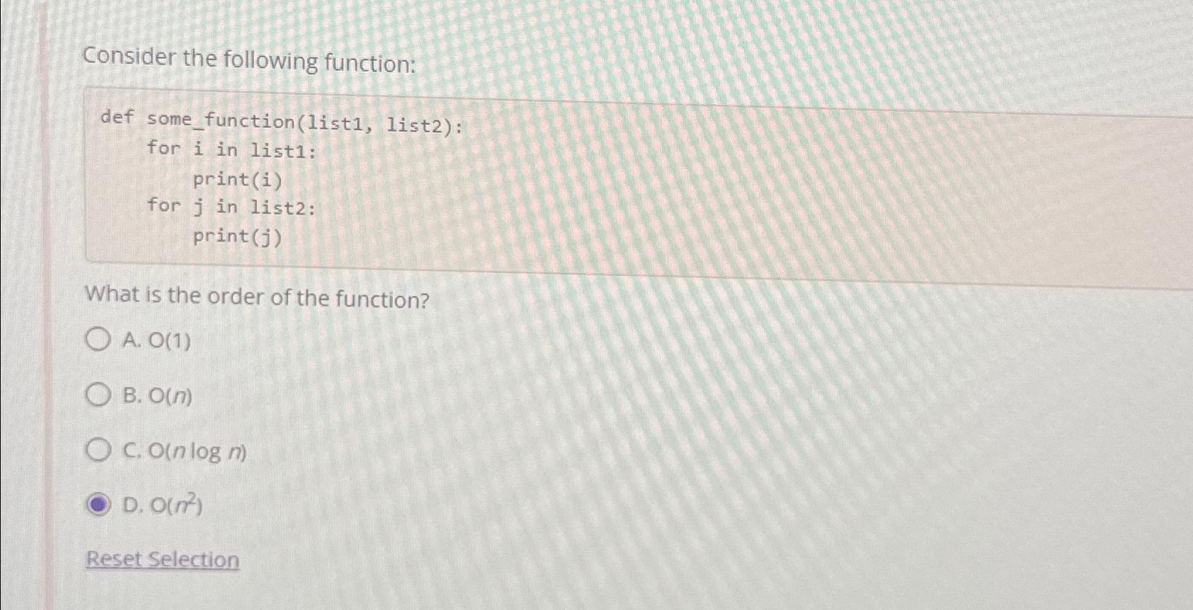 Solved Consider the following function:def | Chegg.com