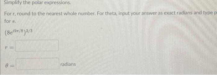 Solved Convert the complex number from polar form to cis (θ) | Chegg.com