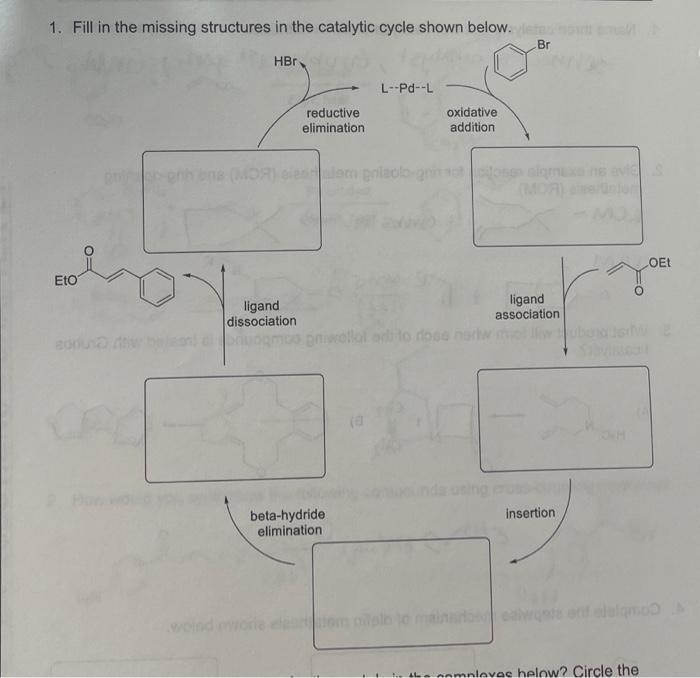 1. Fill in the missing structures in the catalytic | Chegg.com