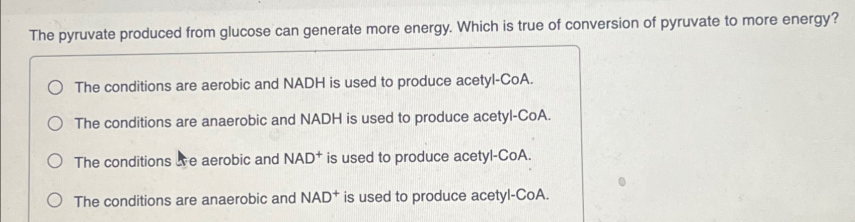 Solved The pyruvate produced from glucose can generate more | Chegg.com