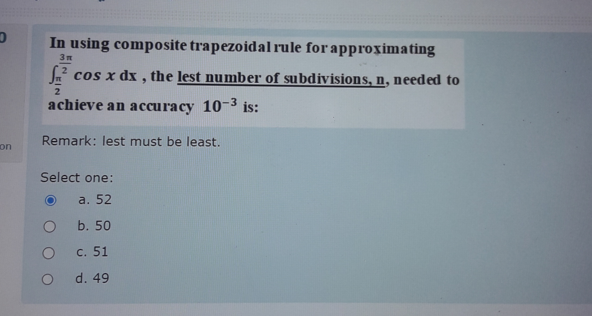 Solved In using composite trapezoidal rule for approximating | Chegg.com