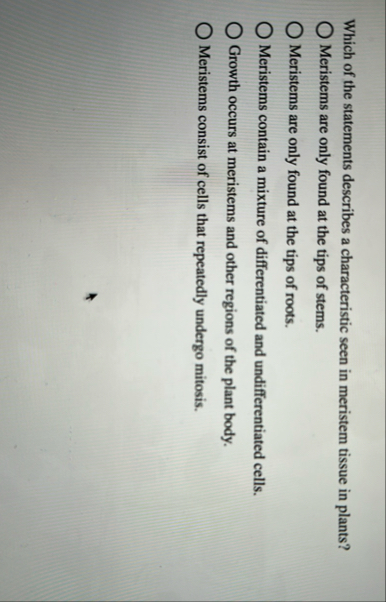 Solved Which of the statements describes a characteristic | Chegg.com