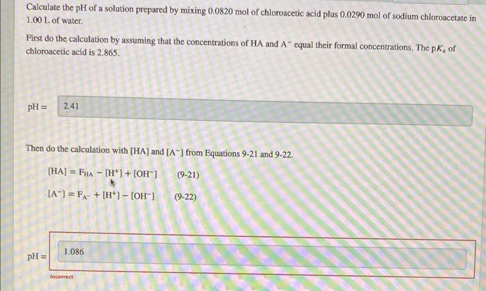 Solved Calculate the pH of a solution prepared by mixing | Chegg.com