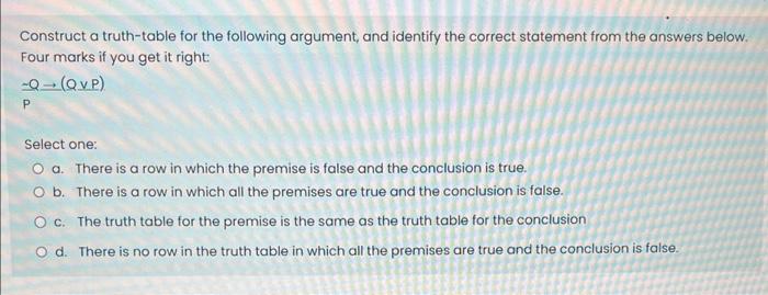 Construct a truth-table for the following argument, | Chegg.com