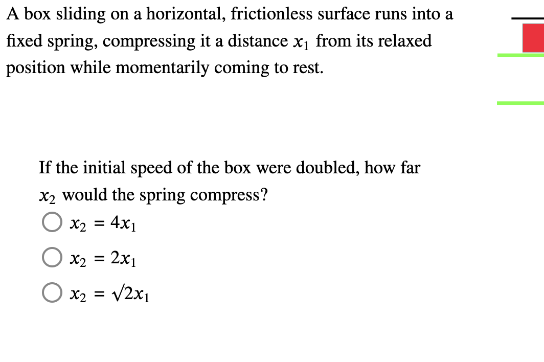 Solved A box sliding on ﻿a horizontal, frictionless surface | Chegg.com