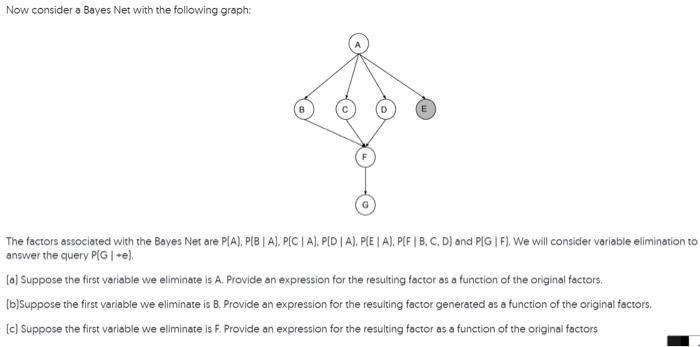 Solved Now consider a Bayes Net with the following graph: | Chegg.com