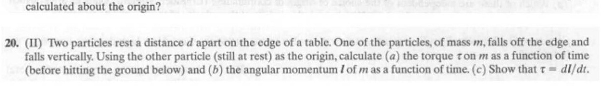 Solved 20. (II) ﻿Two particles rest a distance d ﻿apart on | Chegg.com
