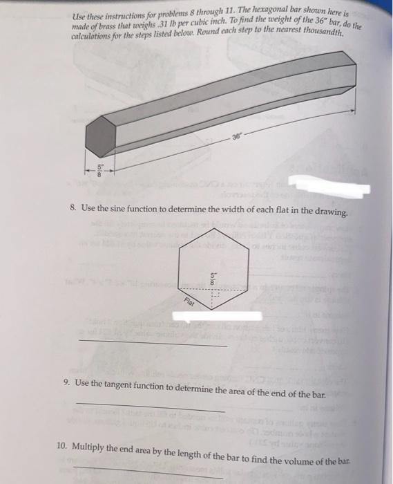 Solved Use thesc instractions for problems 8 through 11. The | Chegg.com