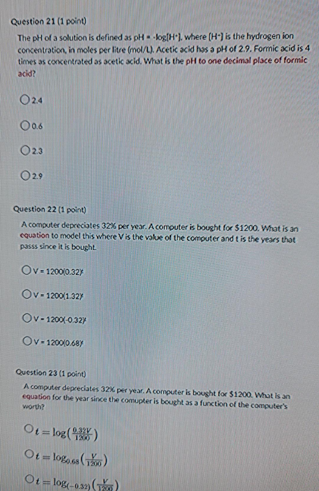 Solved The pH of a solution is defined as pH=−log[H+]. where | Chegg.com