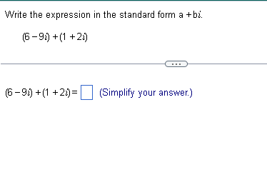 Solved Write the expression in the standard form a | Chegg.com