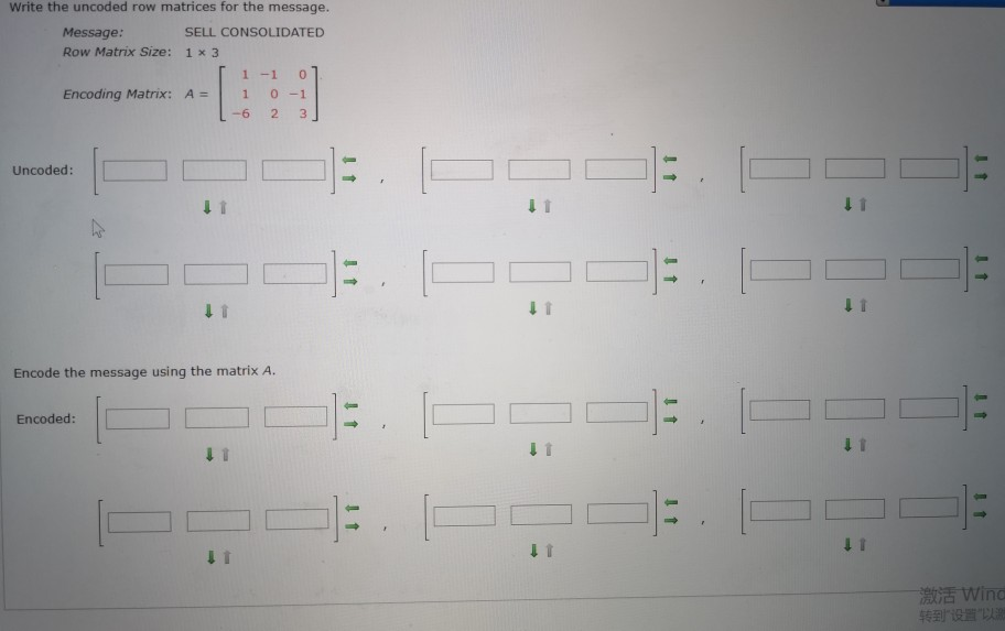 Solved Write the uncoded row matrices for the message. | Chegg.com