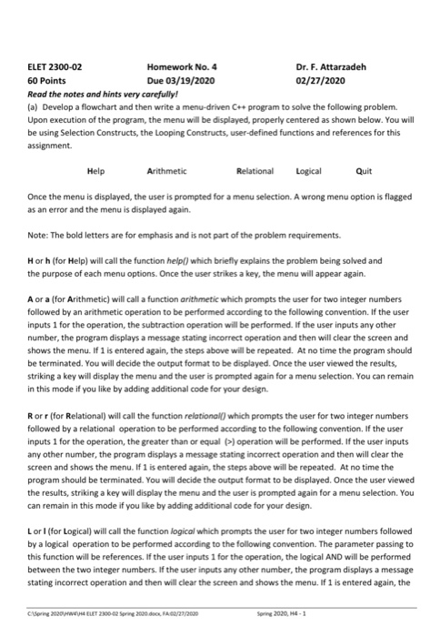 Solved Develop a flow chart and then write a menu‐driven C++ | Chegg.com