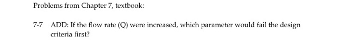 Solved TIC SU 7-7 Two rectangular clarifiers Two rectangu | Chegg.com