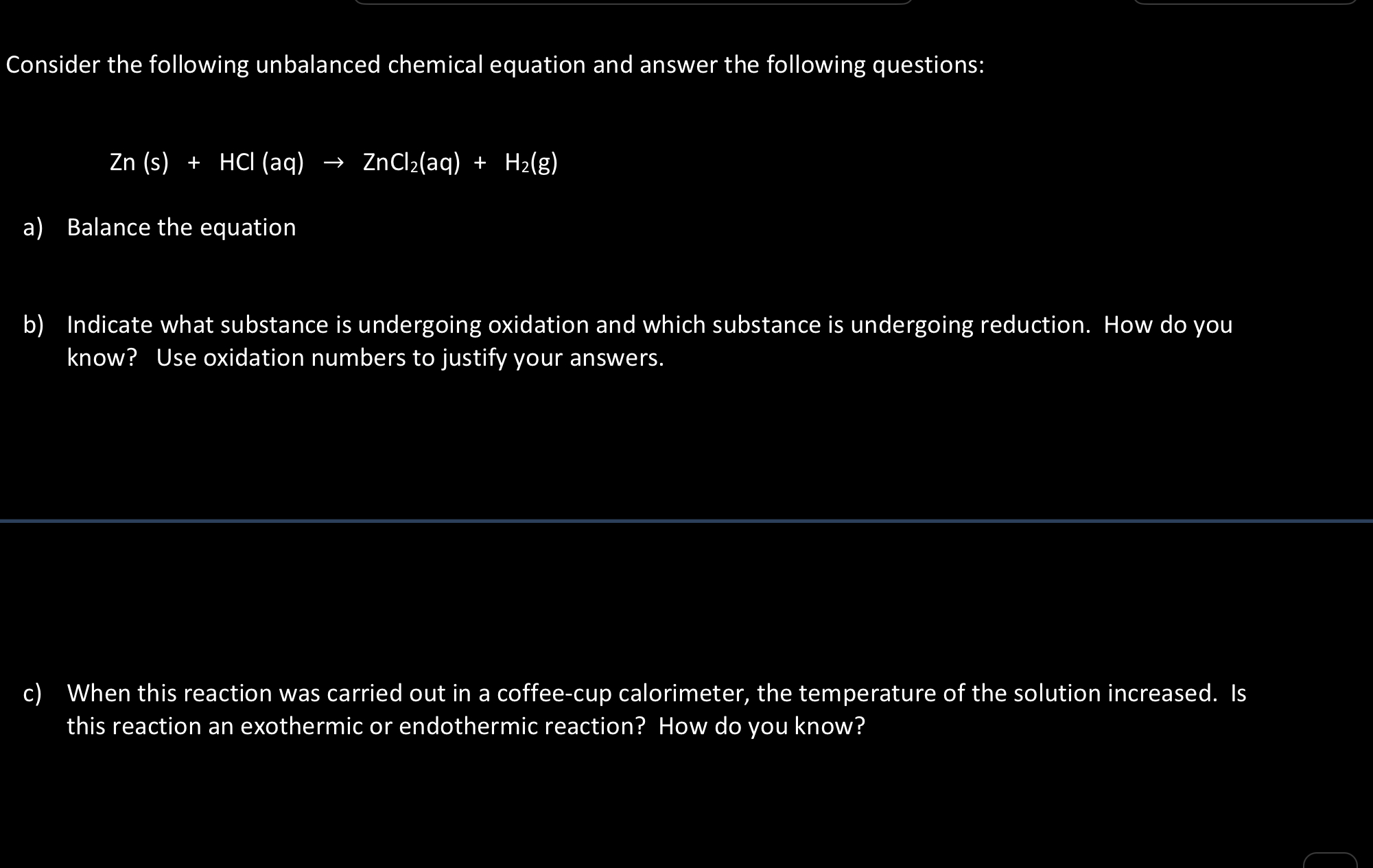 Solved Consider the following unbalanced chemical equation | Chegg.com