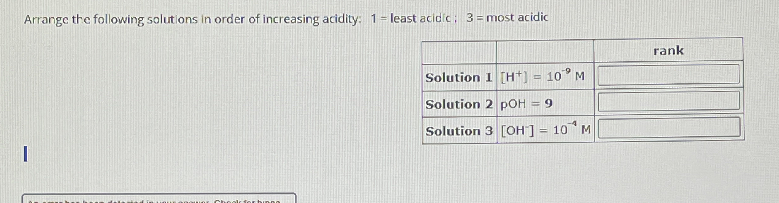 Solved Arrange the following solutions in order of | Chegg.com