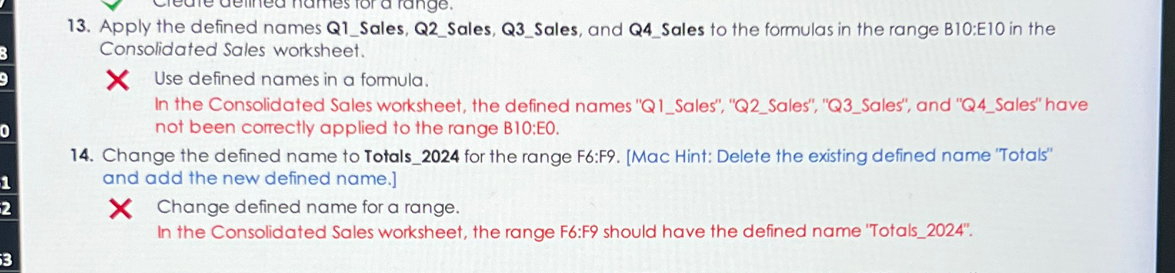 Solved Apply the defined names Q1_Sales, Q2_Sales, Q3_Sales, | Chegg.com