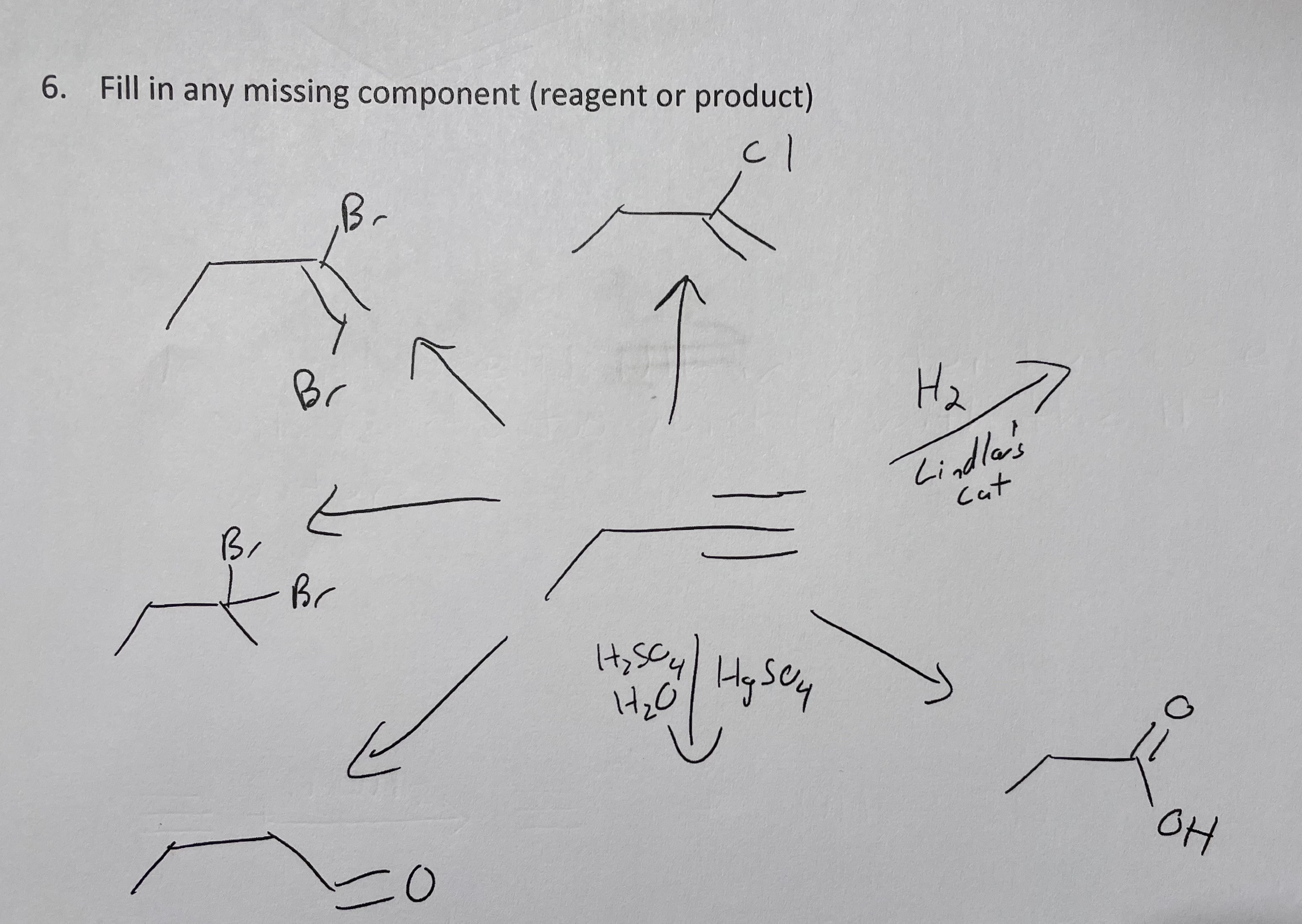 Solved Fill in any missing component (reagent or product). | Chegg.com