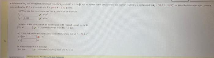 Solved (o) What are the composints of the acceleration ig | Chegg.com