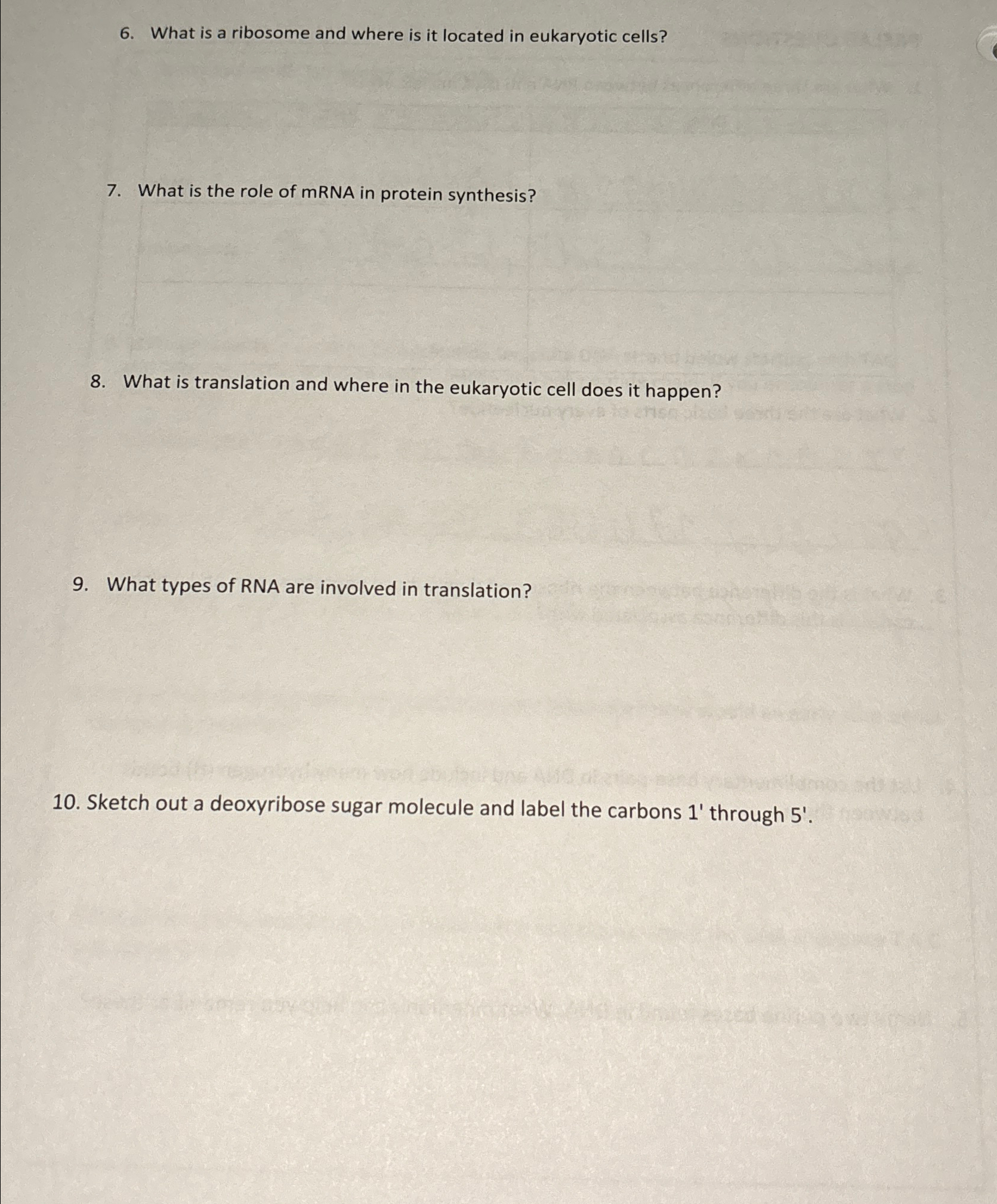 Solved What is a ribosome and where is it located in | Chegg.com