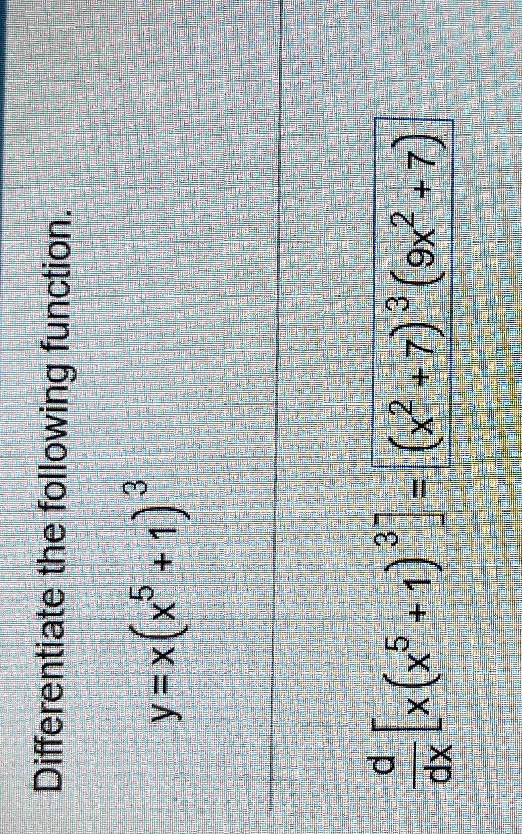 Solved Differentiate the following | Chegg.com
