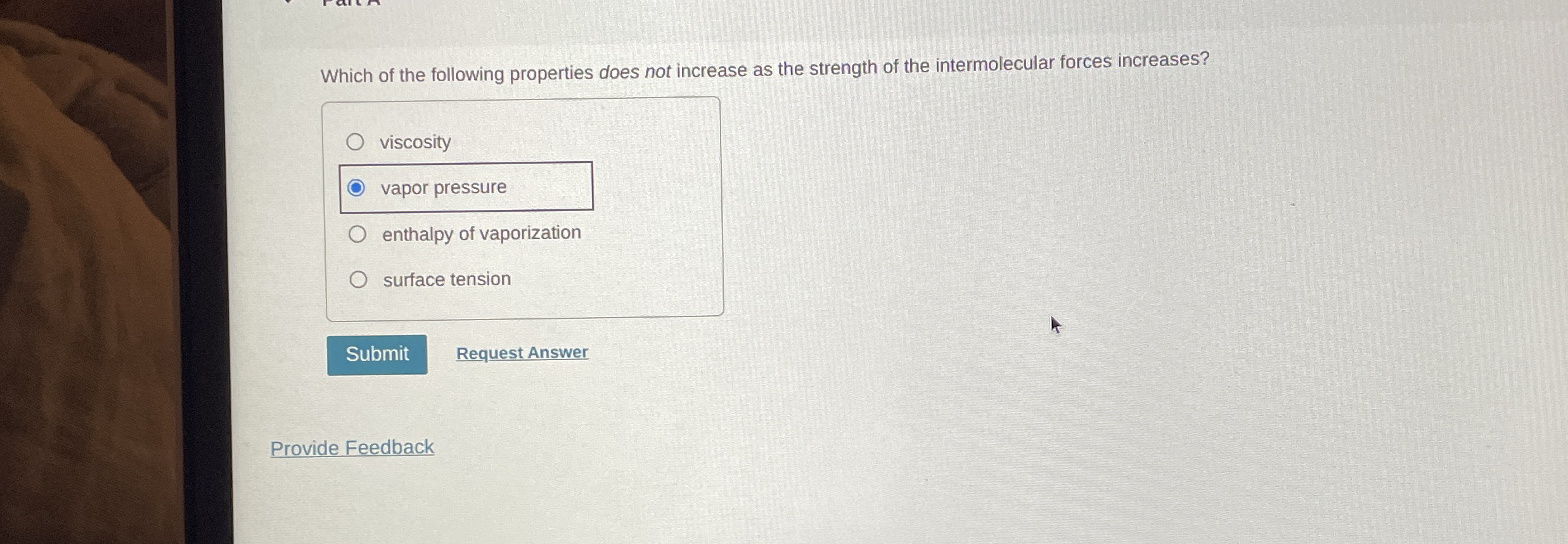 Solved Which of the following properties does not increase | Chegg.com