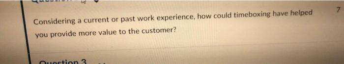 Solved Considering a current or past work experience, how | Chegg.com