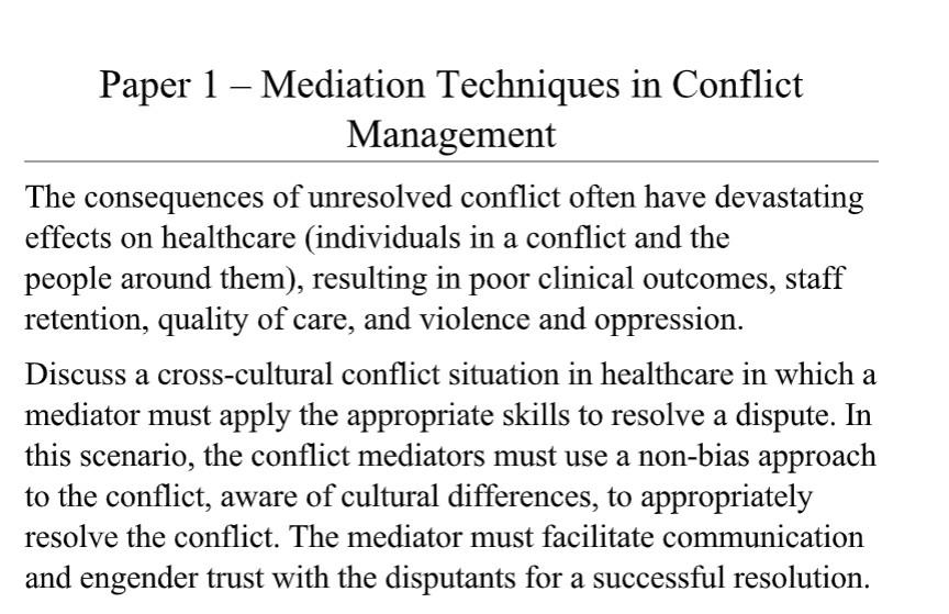 Solved Management The consequences of unresolved conflict | Chegg.com