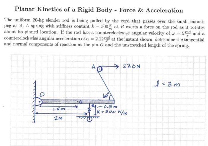 Solved Planar Kinetics of a Rigid Body - Force & | Chegg.com