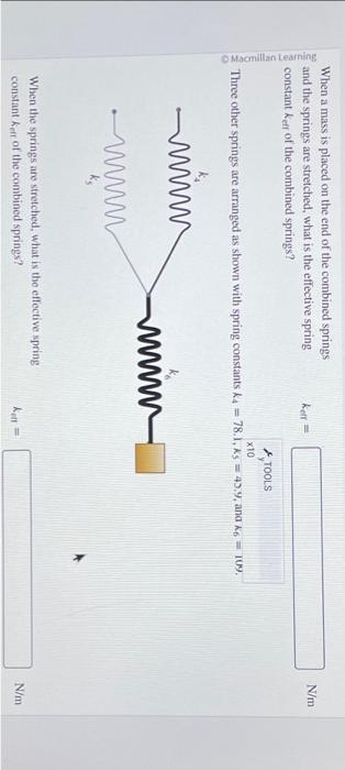 Solved Three springs are arranged as shown. The three | Chegg.com