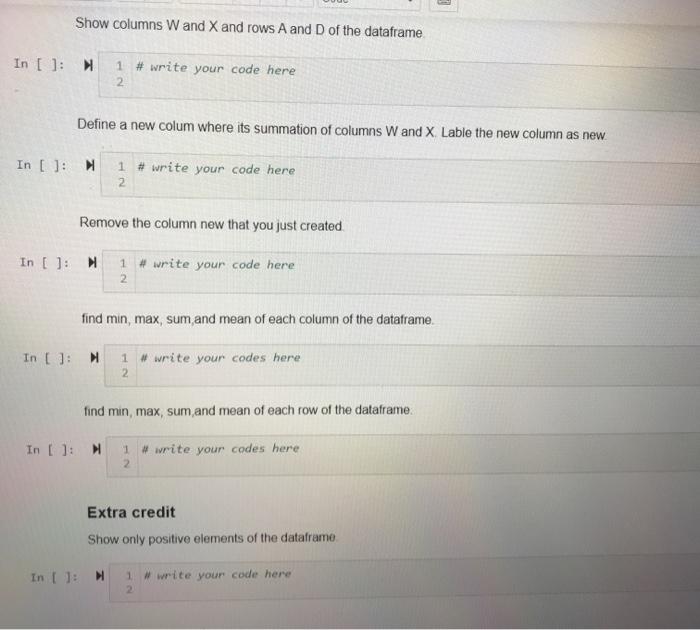 Solved Code Q1. pandas' basics (3 points) ]: 1 import ? as | Chegg.com