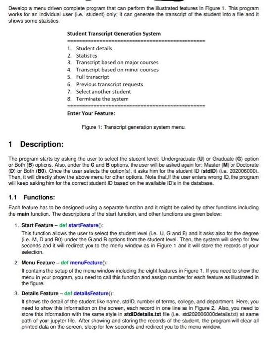 Solved Develop a menu driven complete program that can | Chegg.com