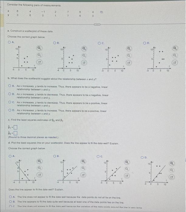 Solved Consider the following pairs of measurements. | Chegg.com